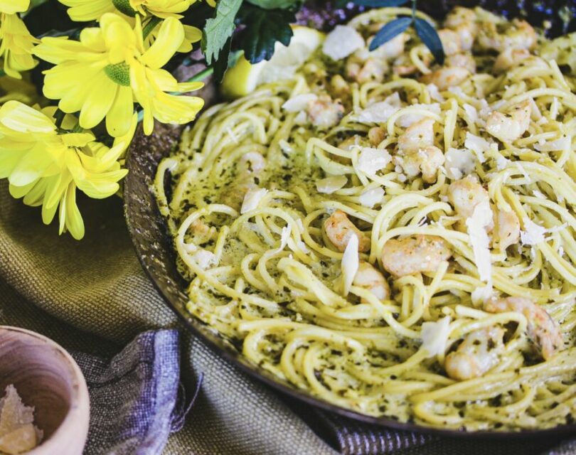 Sumarlegt humarpasta í hvítlauksrjómasósu - GulurRauðurGrænn&Salt